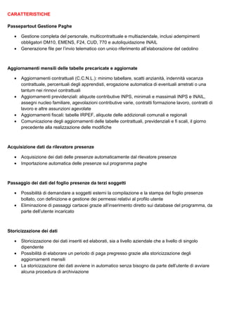 Passepartout Gestione Paghe | PDF