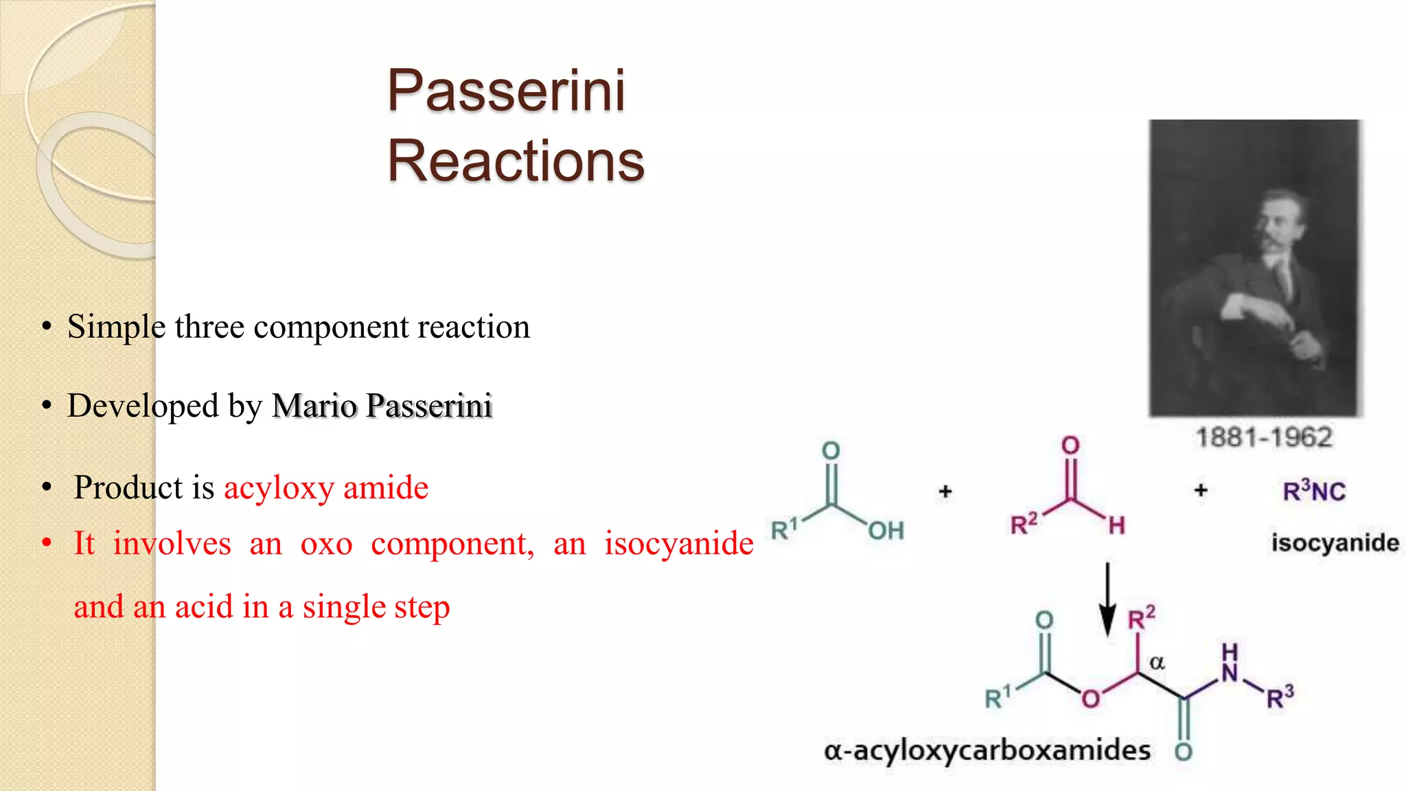 Passerini reaction | PPTX