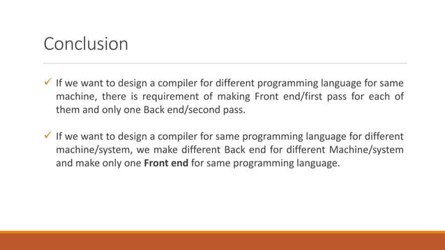 Passes of Compiler.pptx | Programming Languages | Computing