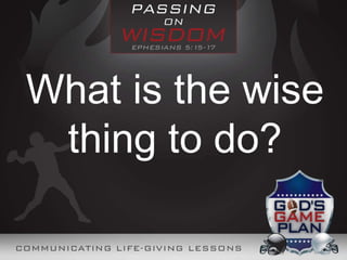 Passing on Wisdom David Salisbury | PPT