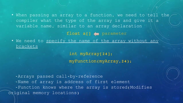 Passing An Array To A Function Ict Programming Pptx Programming 8604