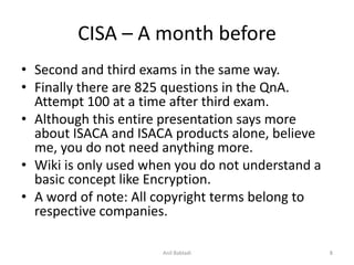 Passing CISA | PPTX
