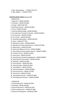 Passing grade universitas hasanudin | DOCX