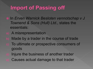 Passing off ppt | PPTX