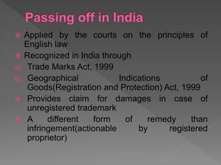 Passing off ppt | PPTX