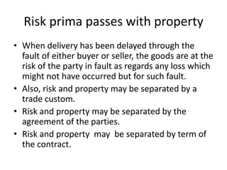 Passing of property in goods | PPTX