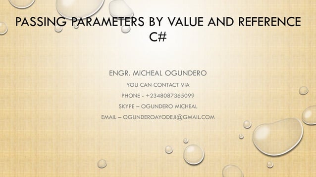 csharp_Passing_parameters_by_value_and_reference | PPT