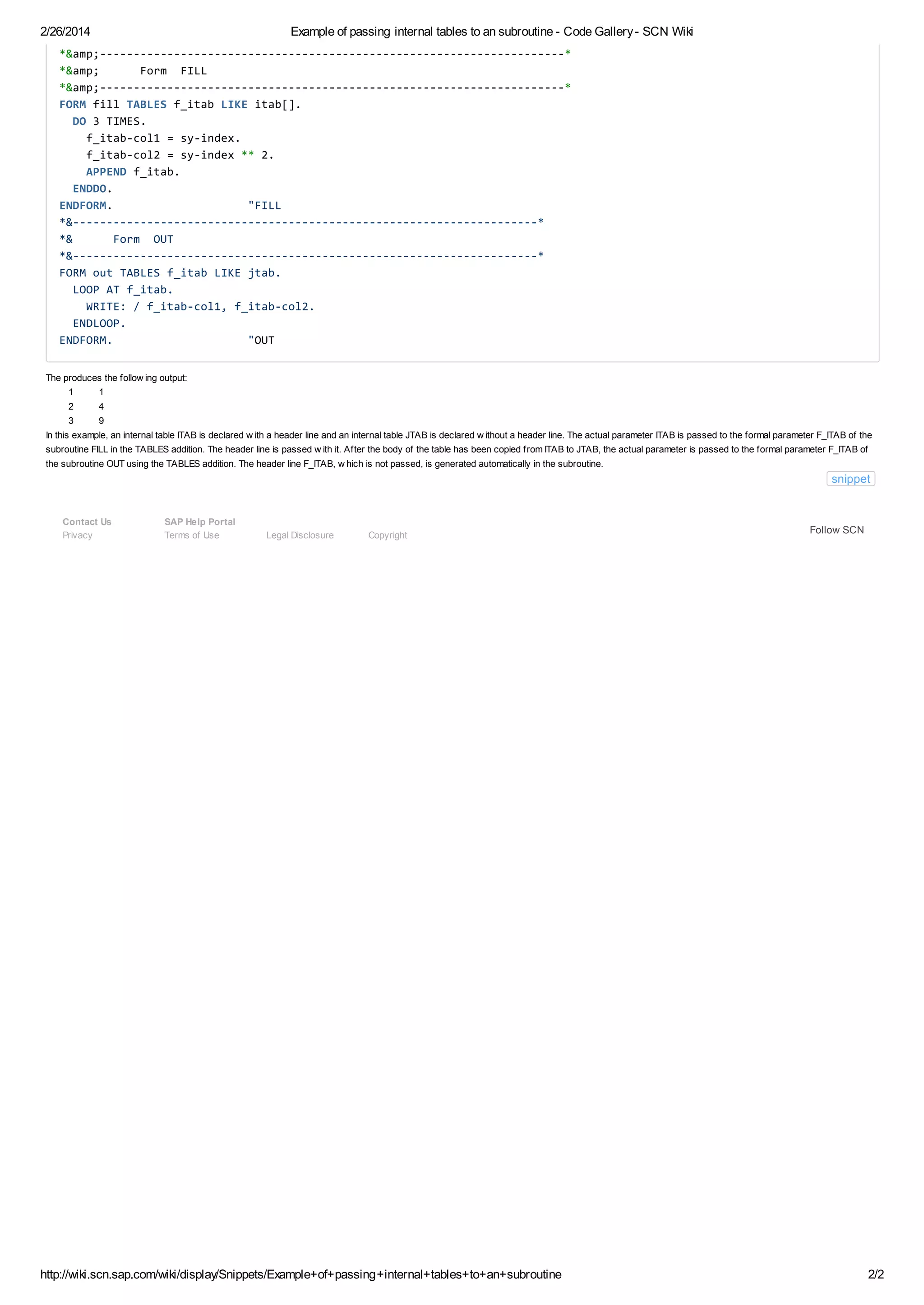 Passing table to subroutine | PDF Passing table to subroutine | PDF