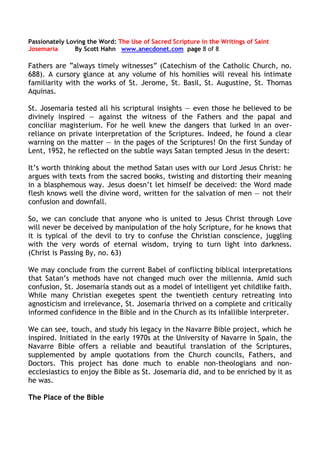 Passionately Loving the Word: The Use of Sacred Scripture in the ...