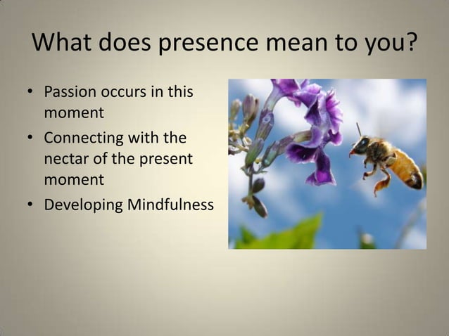 Passion, presence and communication | PPT