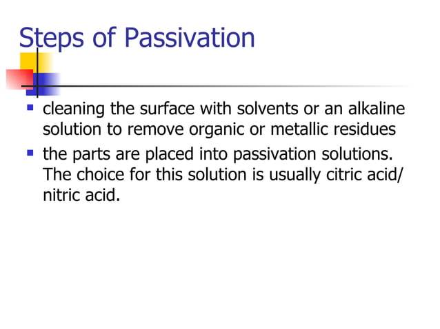 Passivation | PPT