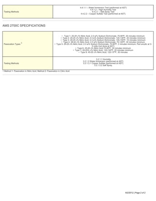 Passivation spec cross reference list | PDF