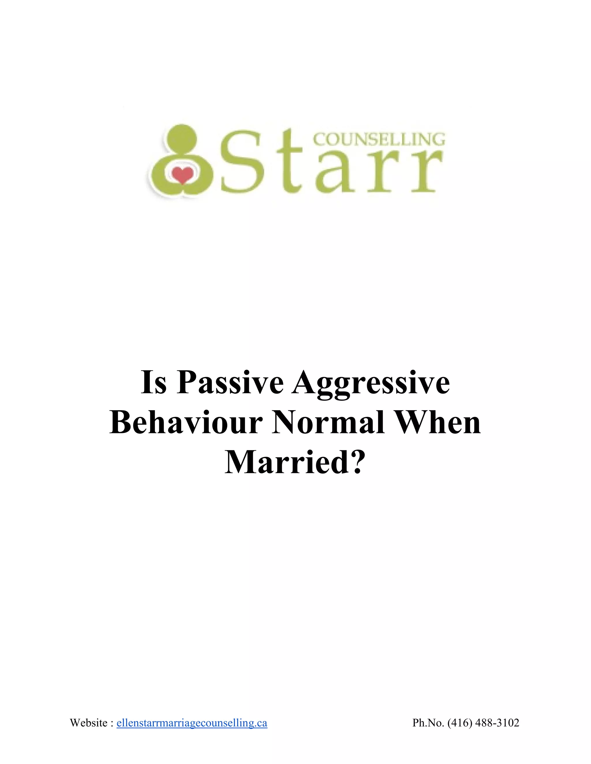 Passive aggressive-behaviour-normal-when-married | PDF | Divorce | Family and Relationships