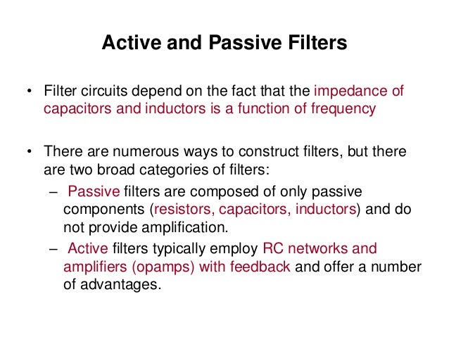Passive filters