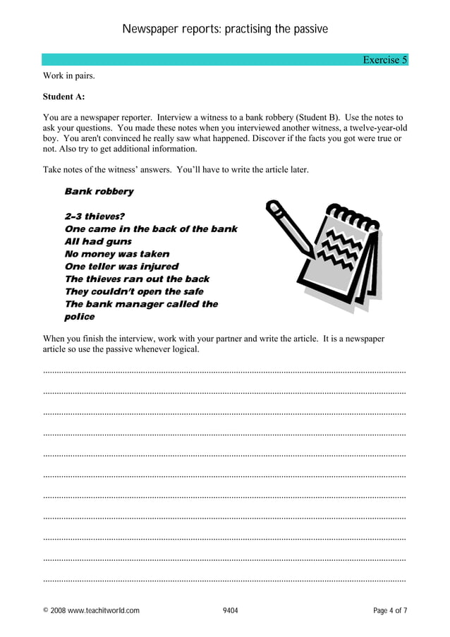 Passive - newspaper reports b2 | PDF