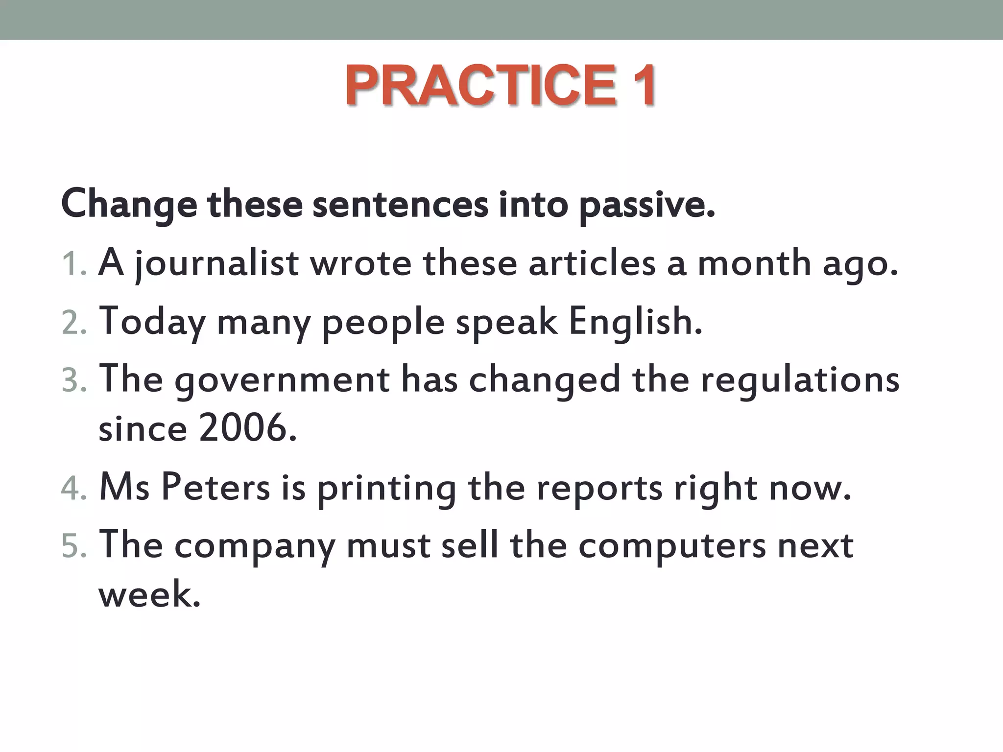 Passive - English for Tourism 4 | PPTX