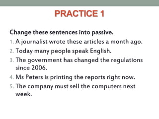 Passive - English for Tourism 4 | PPTX