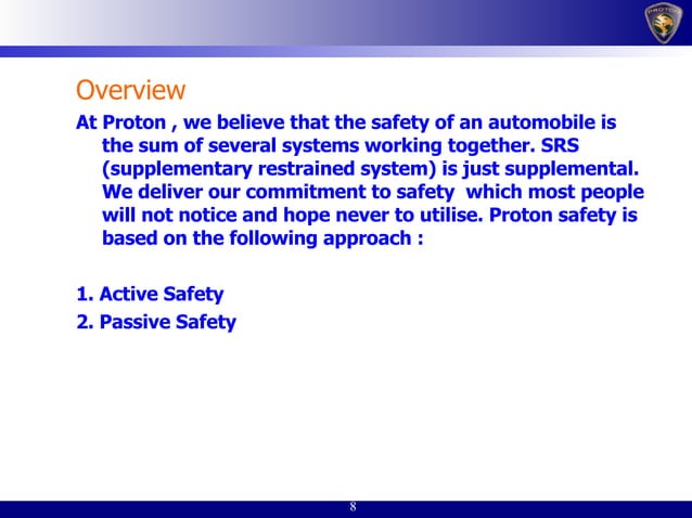 Passive Restraint Web | PPT