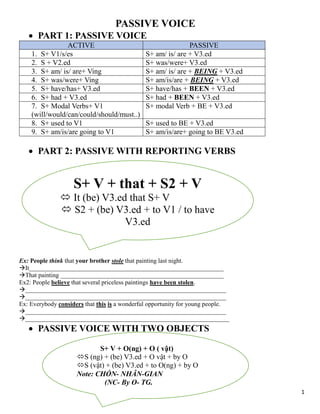 PASSIVE-VOICE GRAMMAR SENTENCE TRANSFORMATION | PDF