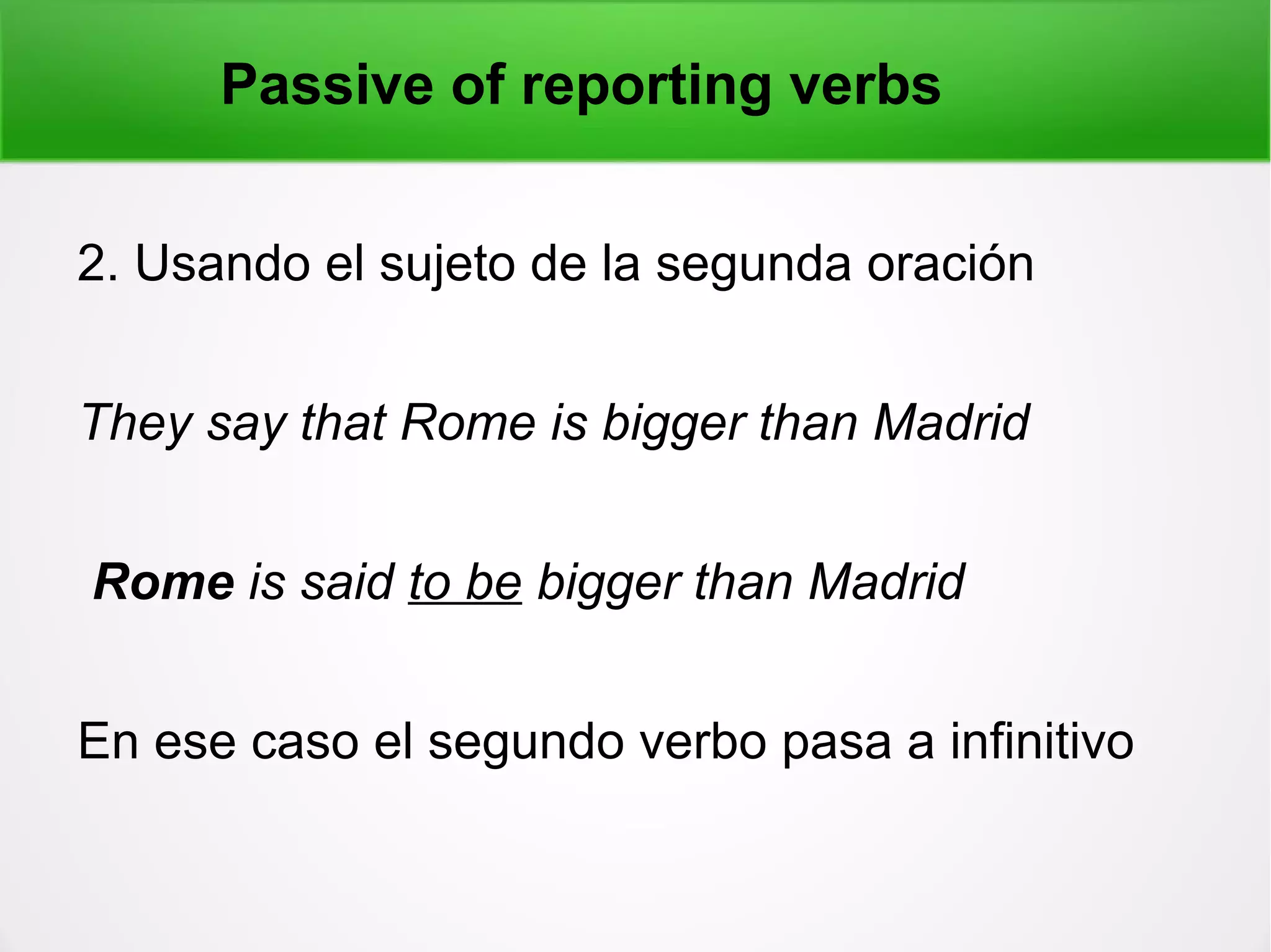Passive of reporting verbs | PPT