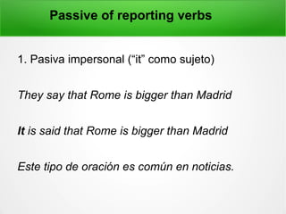 Passive of reporting verbs | PPT