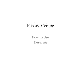 passive-voice powerpoint presentation present and past | PPT