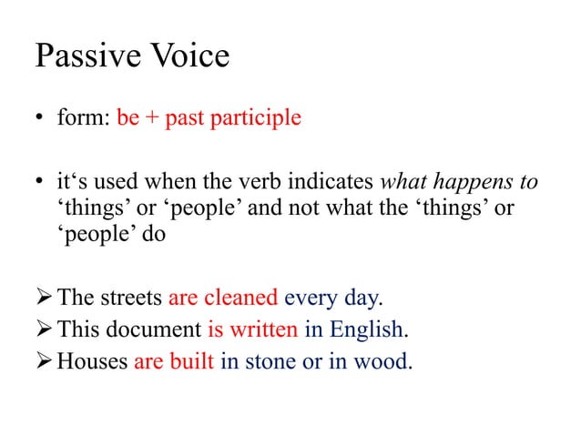 passive-voice powerpoint presentation present and past | PPT