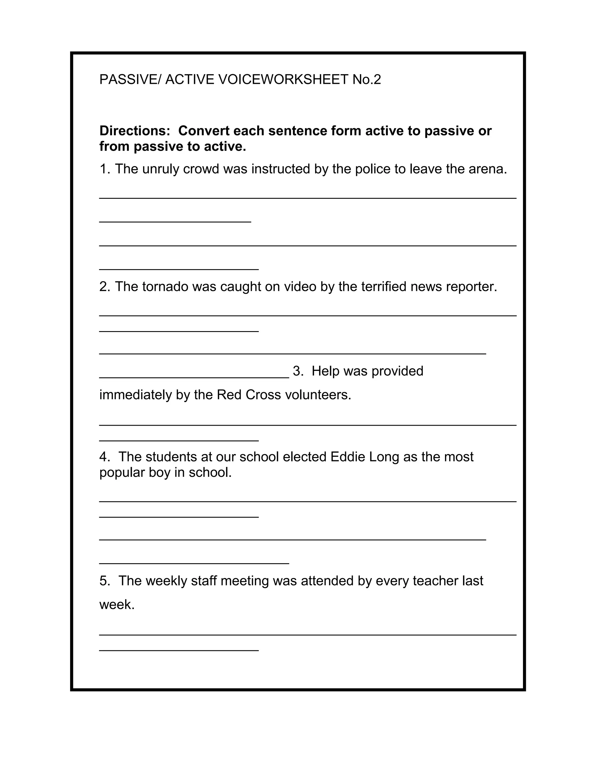 PASSIVE/ ACTIVE VOICE WORKSHEET | DOCX