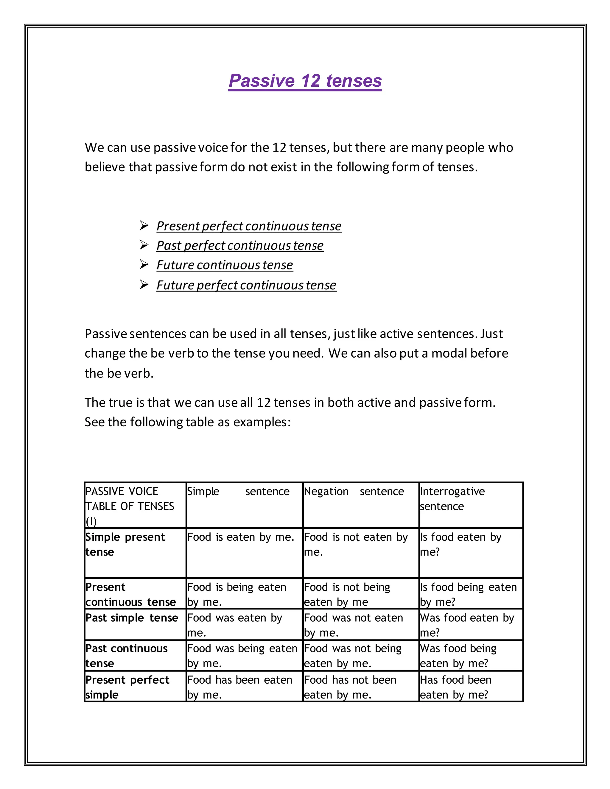 Passive 12 tenses | DOCX