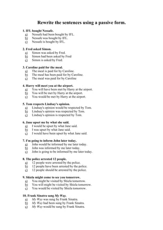 Passive 1 Exercises | PDF