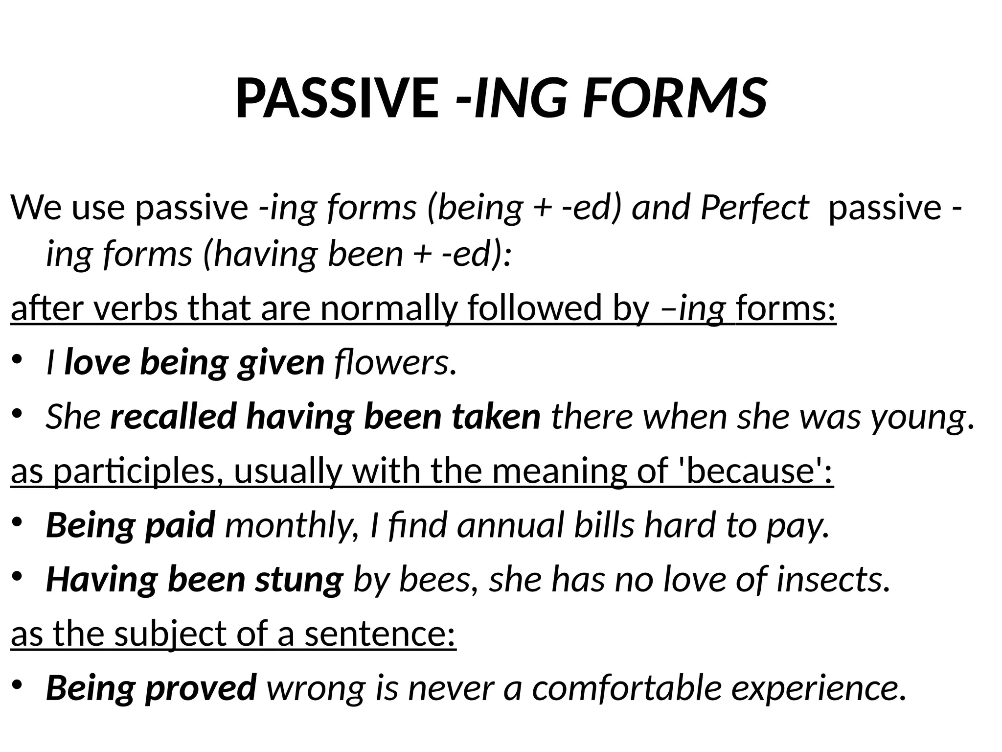 PASSIVE FORM OVERVIEW WITH EXAMPLES AND EXERCISES | PPTX