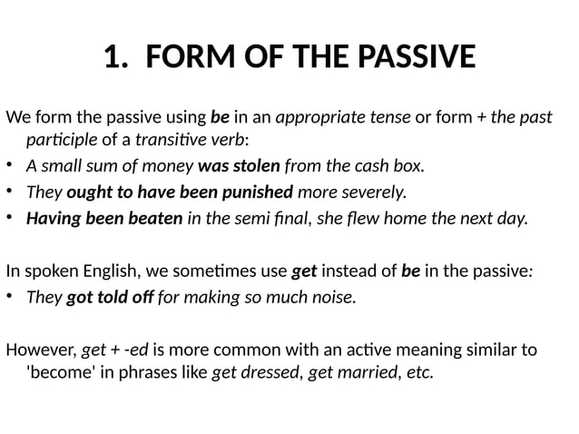 PASSIVE FORM OVERVIEW WITH EXAMPLES AND EXERCISES | PPTX | Resume ...