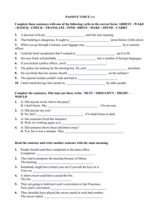 Passive 3 Exercises | PDF