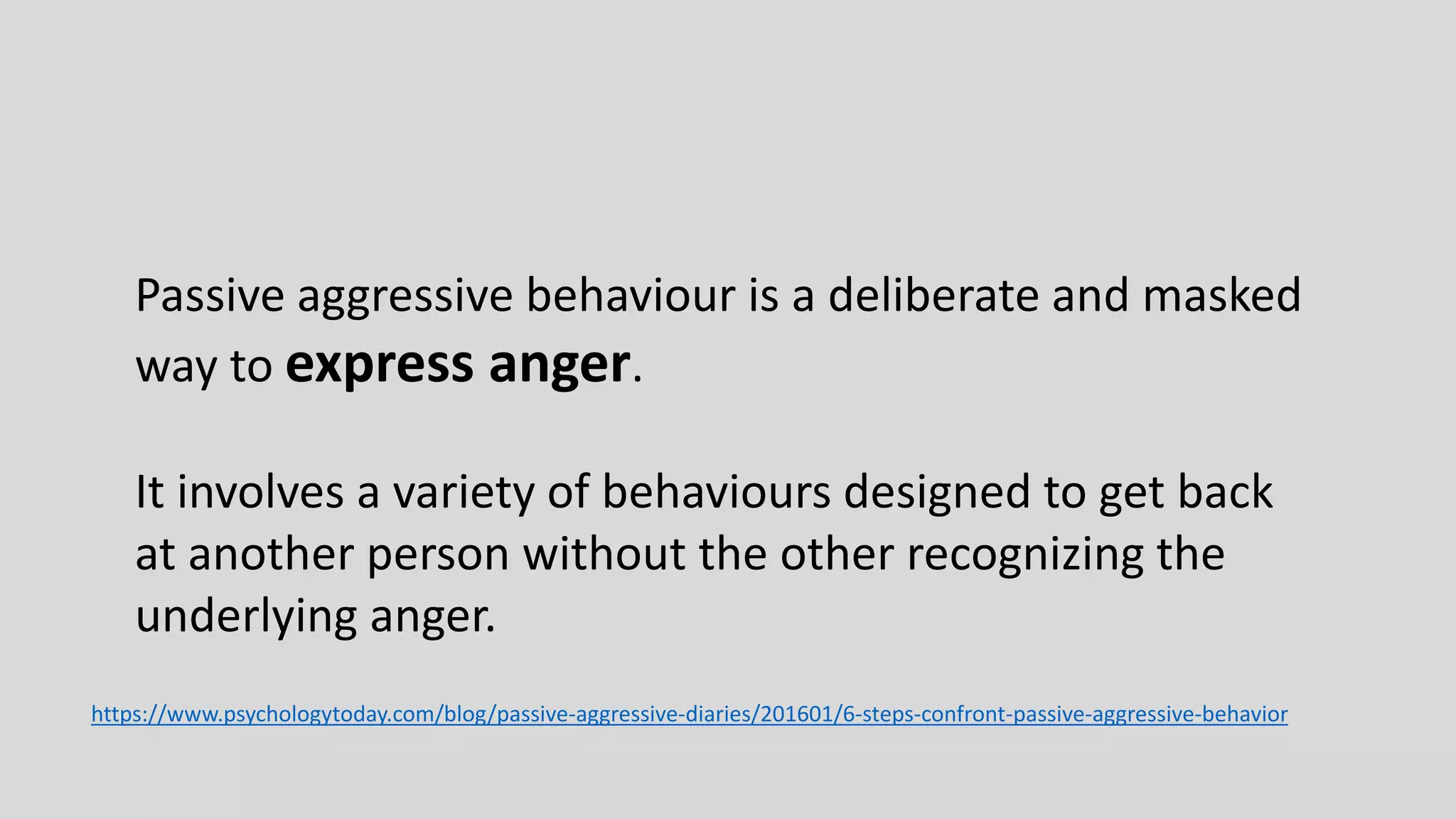 Passive aggressive | PDF