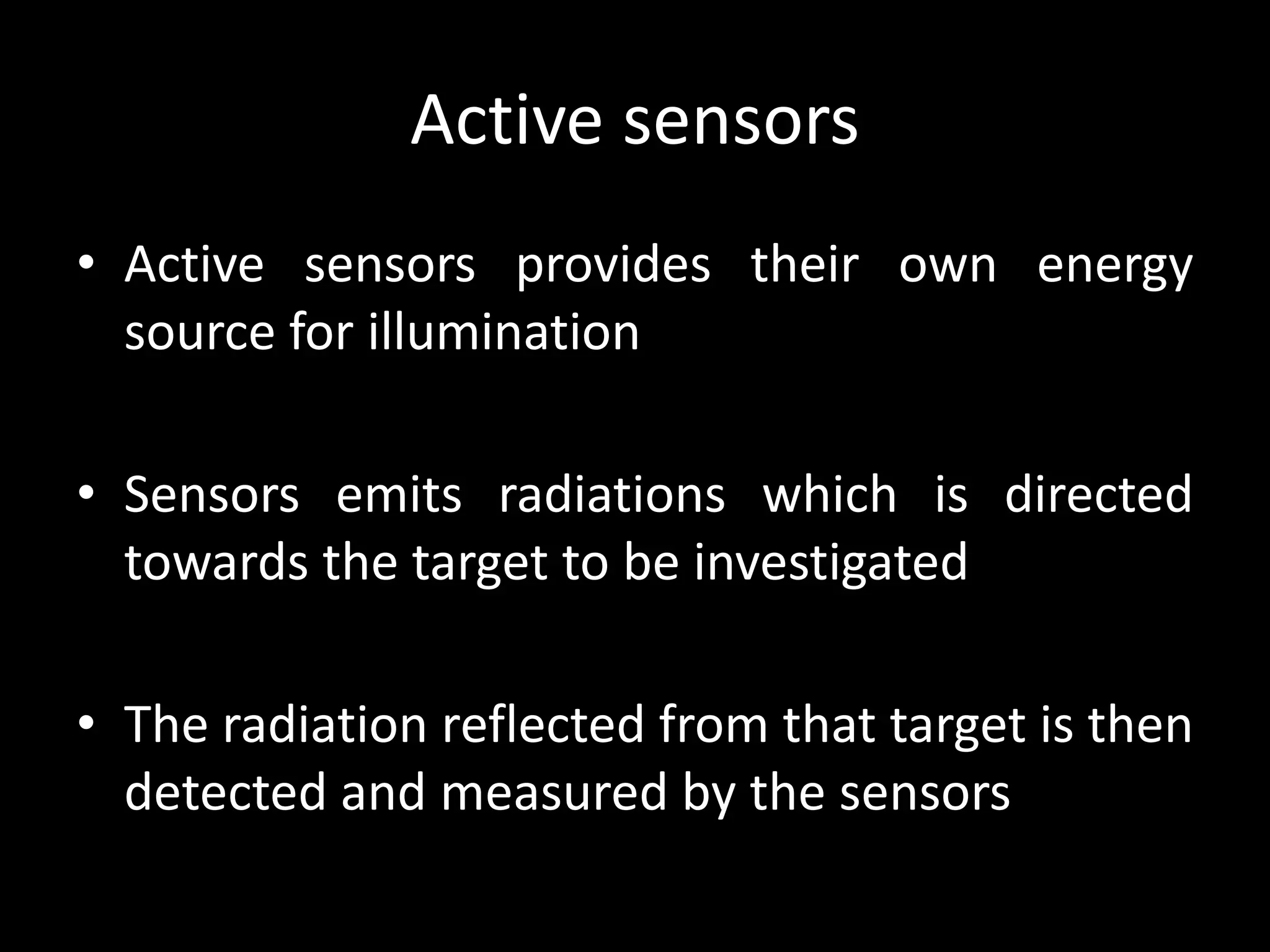 Passive and active sensors | PPTX
