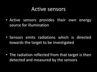 Passive and active sensors | PPTX