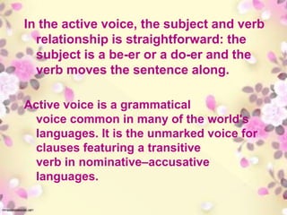 Passive and active voice | PPTX