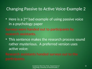 Passive and Active Voice: The use of active and passive voice in ...