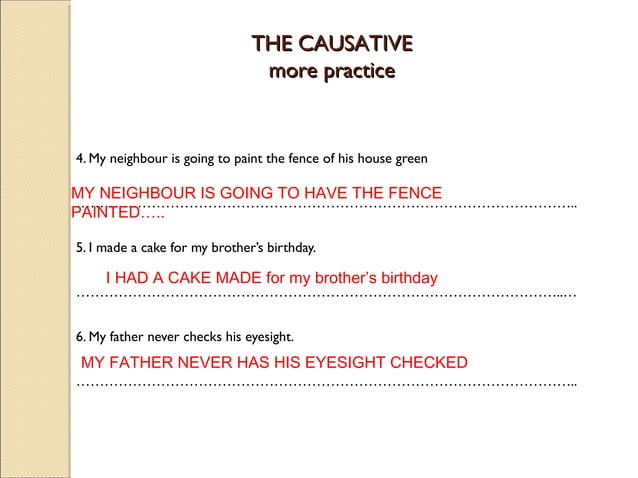 Passive and causative | PPT | Divorce | Family and Relationships