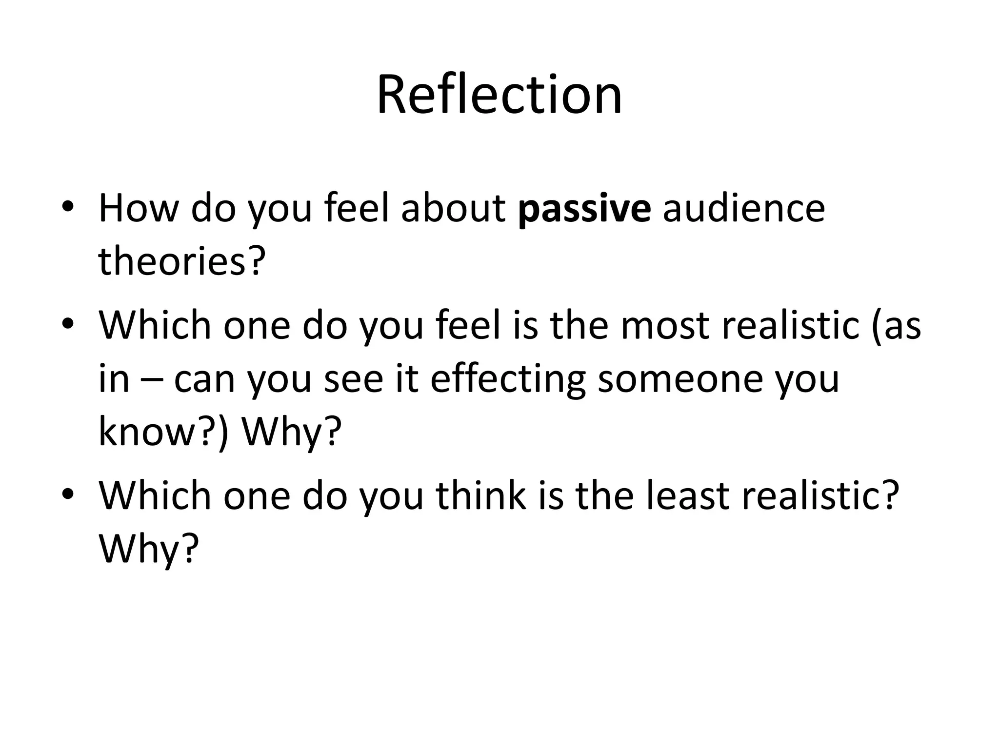 Section A: Passive Audience Theory | PPTX