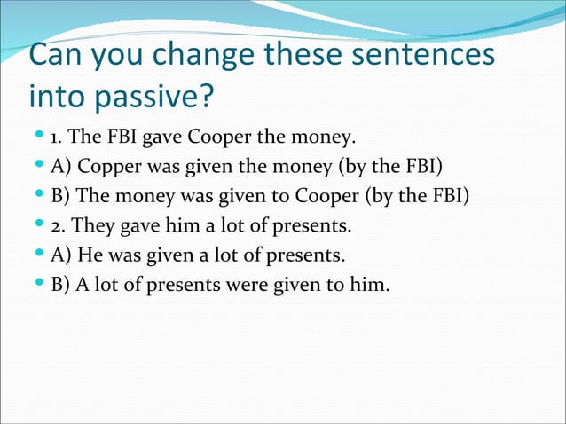 Passive constructions | PPT