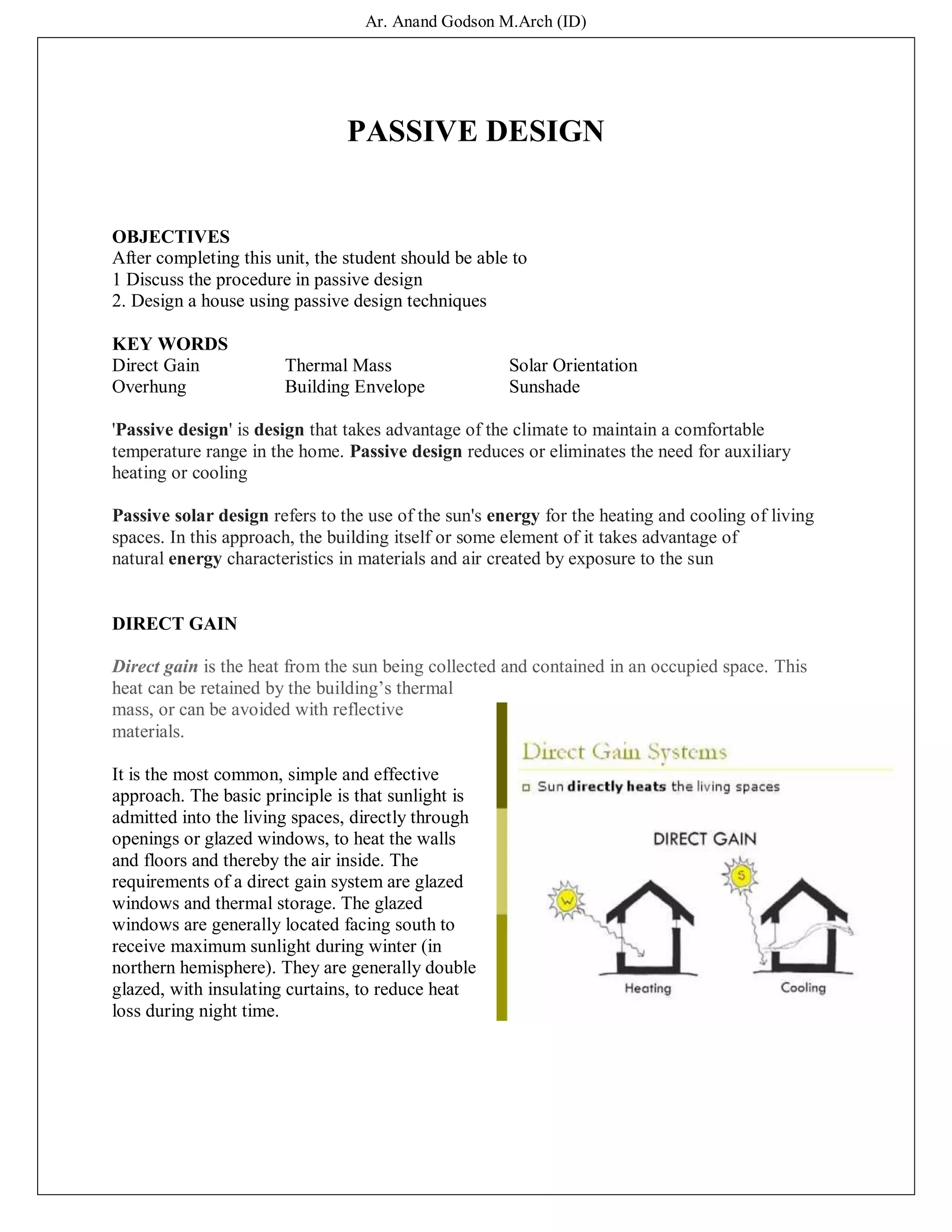 Passive design part -1 | PDF