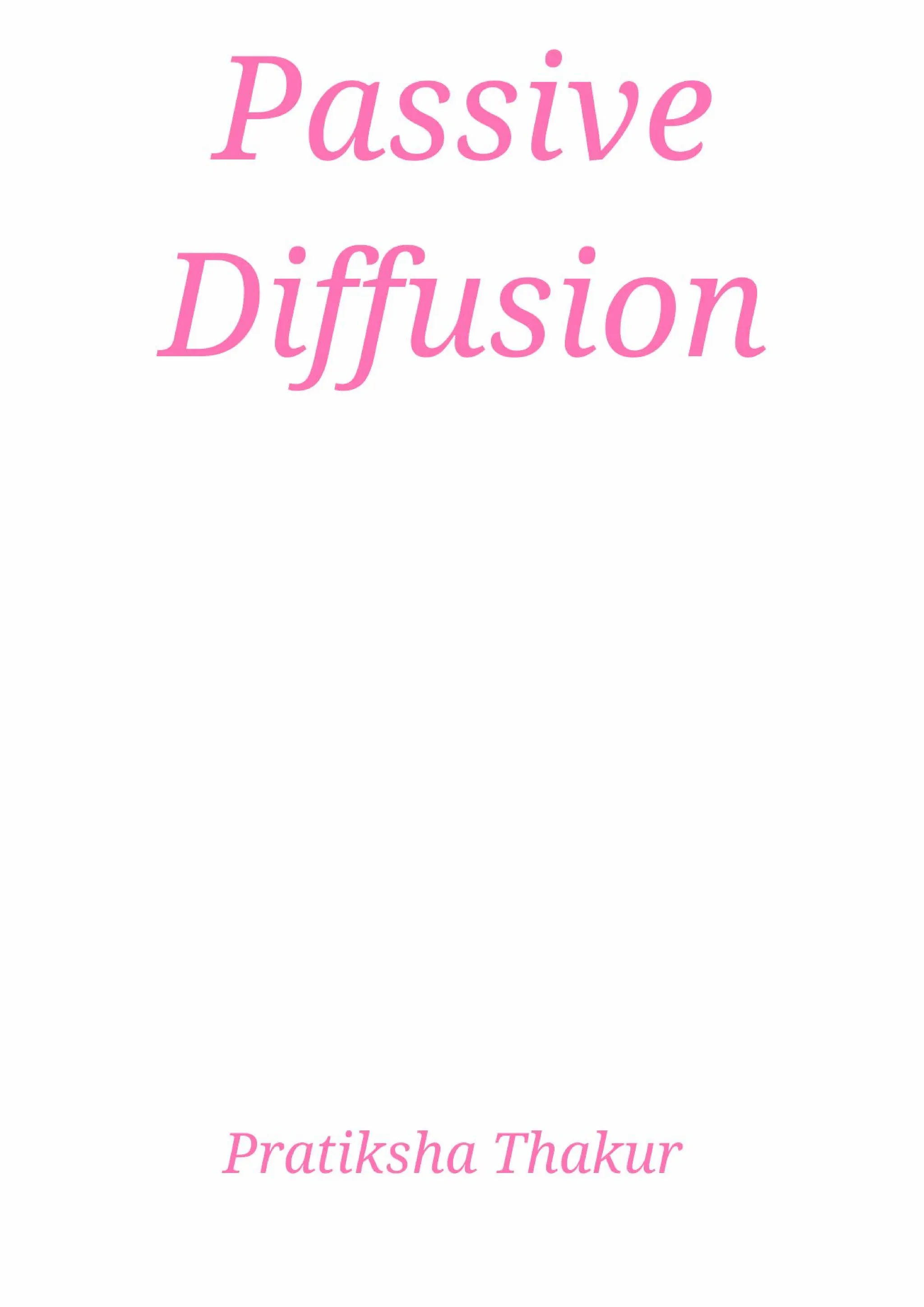 Passive Diffusion | PDF
