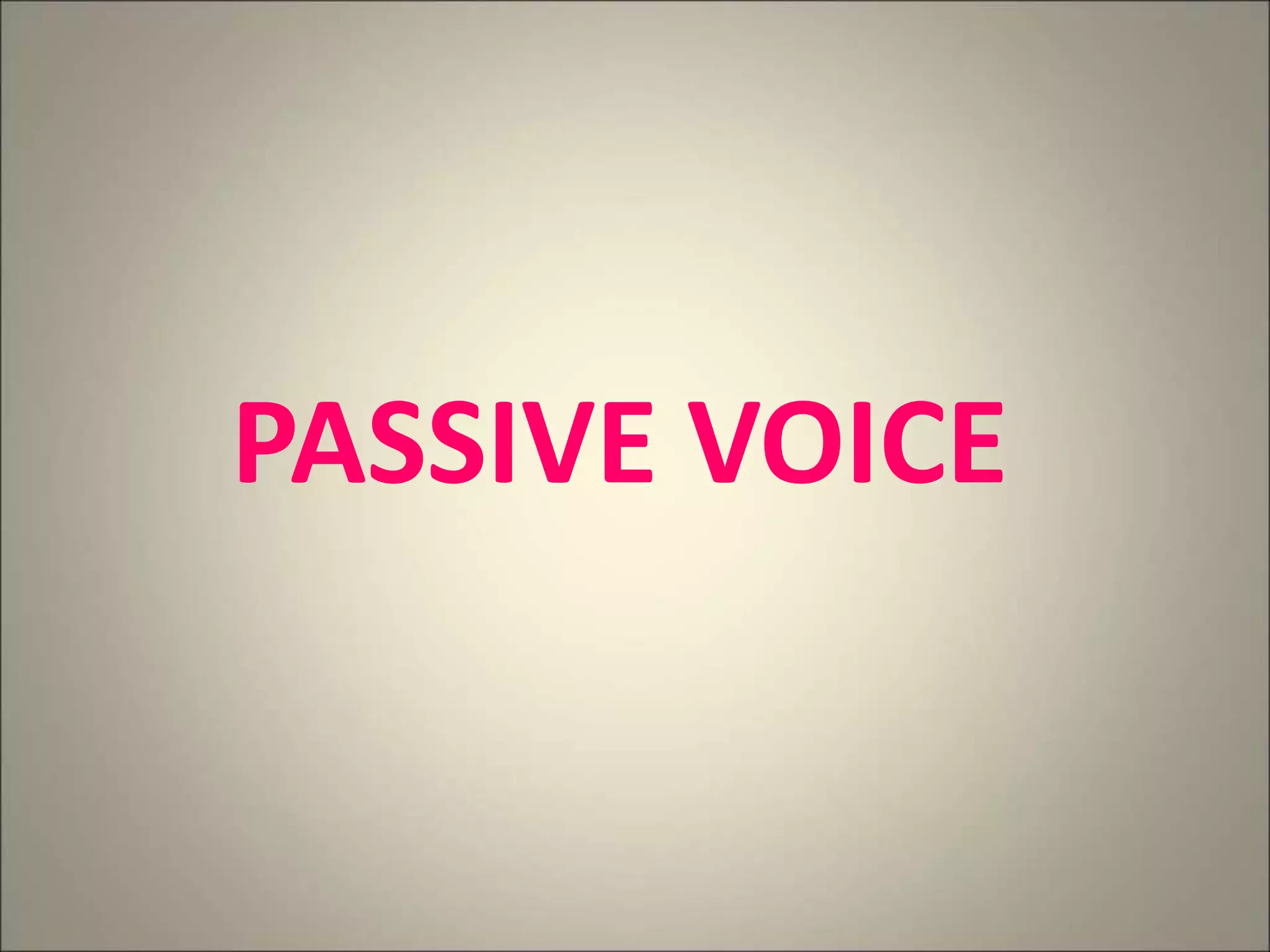 PASSIVE EXERCISES | PPT