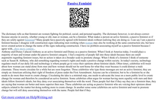 Passive Feminist | PDF