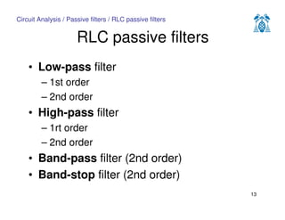 Passive Filters in electronic circuitssssssssss | PDF