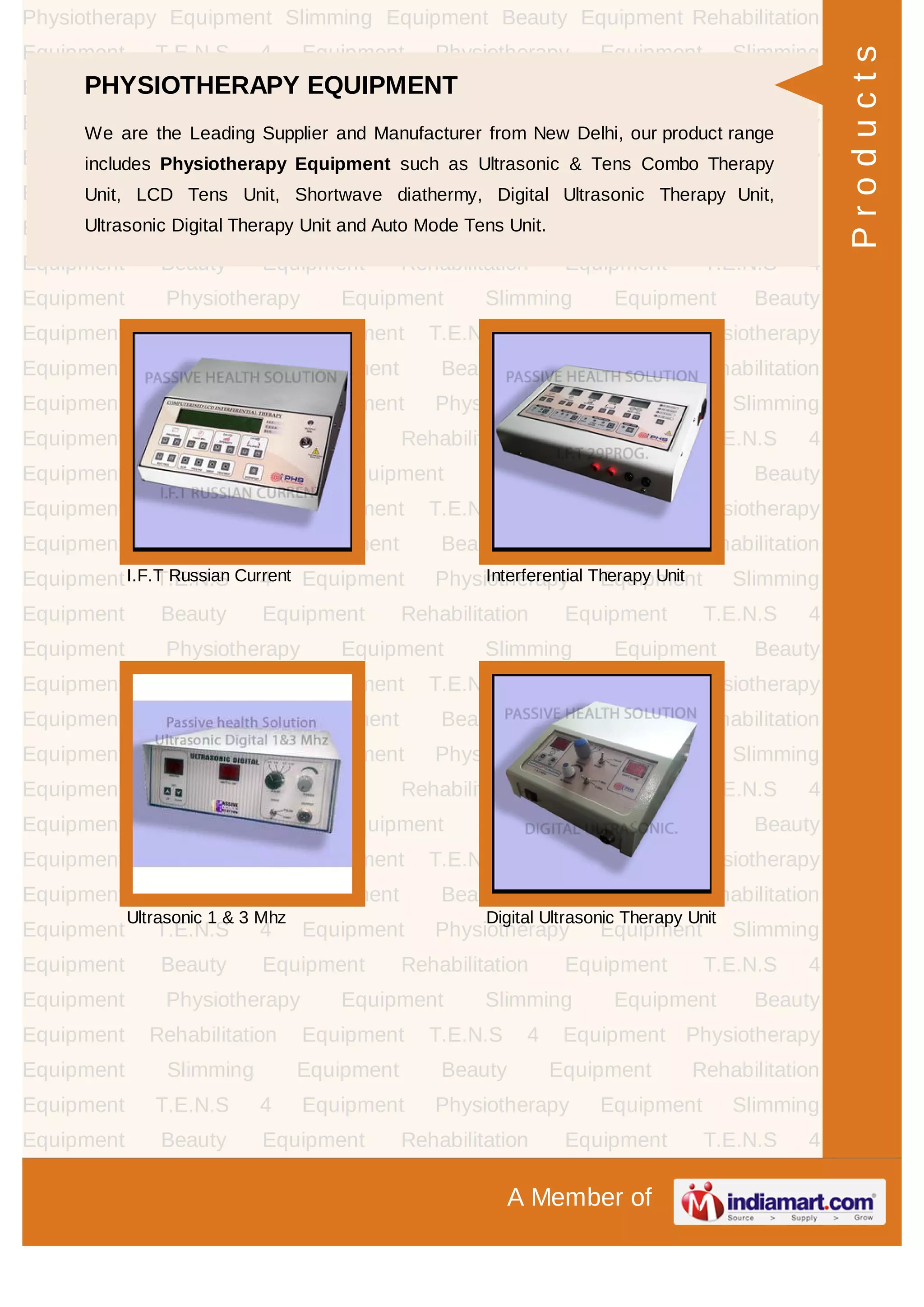 Passive Health Solution, New Delhi, Physiotherapy Equipment | PDF