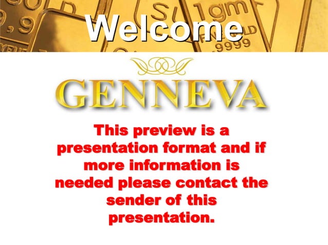 Passive income genneva gold talk from nino tchoi | PPTX