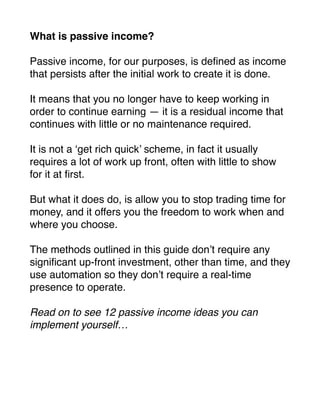 Passive Income Starter Guide | PDF