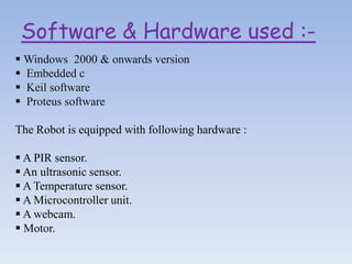 Passive infrared based human detection alive robot | PPT